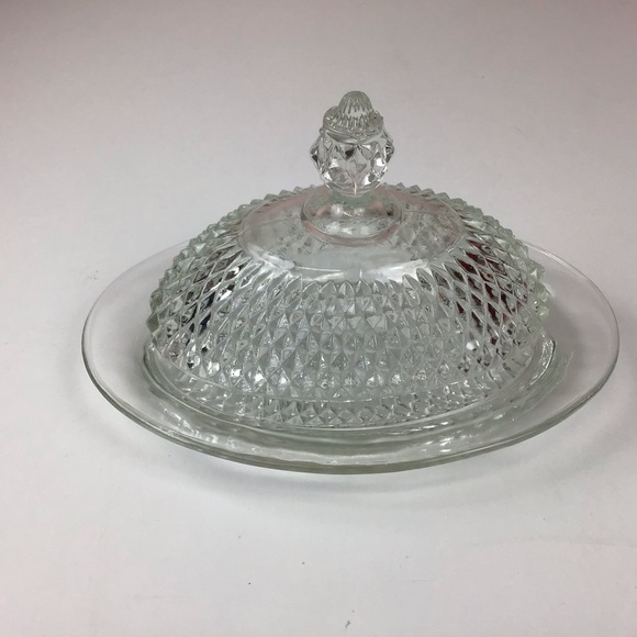 Indiana Glass | Kitchen | Vintage Indiana Glass Cut Glass Butter Dish W ...